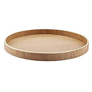 Table Tray Round Wooden Wooden Serving Tray Plate for Tea Set Fruits Candies Food Home Decoration Coffee Table Living Room Dining Table (24cm)