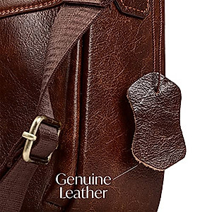 BRA1NST0RM Genuine Leather Briefcase for Men with Padded Protection for 14 inch Laptop. Mens Professional Executive Messenger Work Bag Carrier