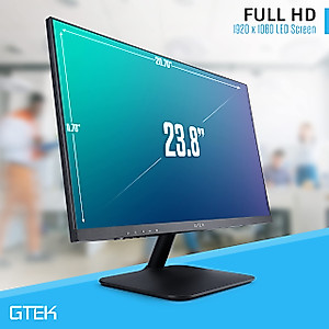 GTEK 24 Inch Frameless Computer Monitor, FHD 1080p LED Display, LCD Screen, HDMI VGA, 75Hz Refresh Rate, VESA Mountable, Low-Blue Light PC Monitor for Office Work - F2407V