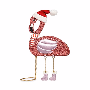 Betsey Johnson Santa Flamingo Crossbody, Pink