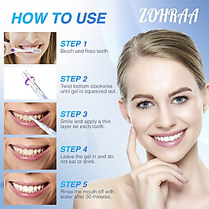 ZOHRAA Teeth Whitening Pen(2 Pens) - Effective & Painless Whitening - Perfect for Sensitive Teeth - 35% Carbamide Peroxide, No Sensitivity, Travel-Friendly, Natural Mint Flavor