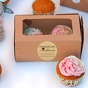 Lpraer 500Pcs 2" Homemade with Love Stickers with Lines for Writing, Adhesive Canning Labels for Jars, Baked Packaging, Cookie Bags, Fudge Containers