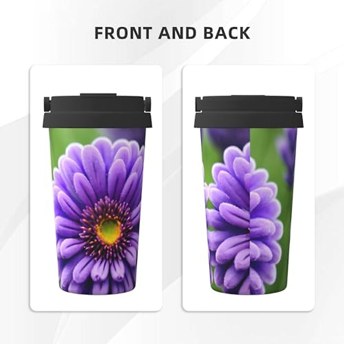 WANGXUEE Purple Lavender flower Print 500ml Stainless Steel Travel Tumbler Double Wall Vacuum Insulated Coffee Mug