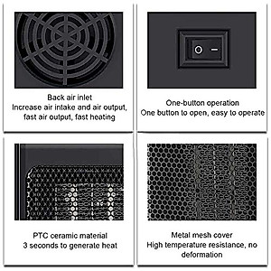 Outdoor Garden Heater Portable Ceramic Heater Electric Cooler Hot Fan Home Winter Warmer(US Plug) Patio Heater