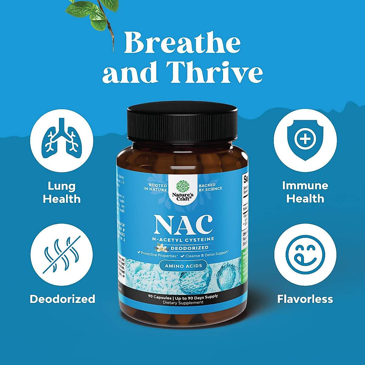 NAC Supplement N-Acetyl Cysteine with Vanilla - Detox Cleanse Liver Supplement with Amino Acids for Liver Detox and Kidney Cleanse - High Absorption NAC 600mg Amino Acids for Support