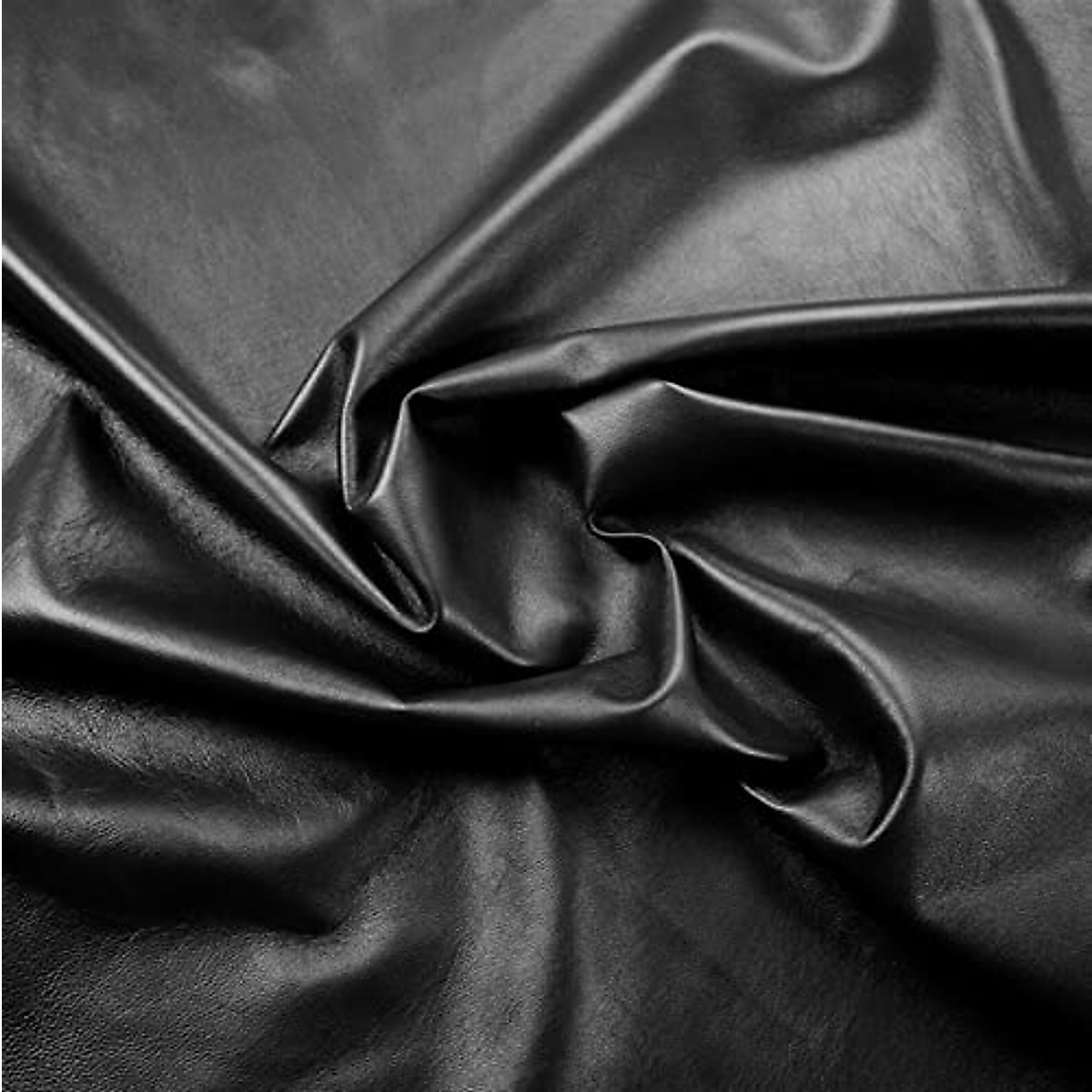Black Whole Nappa Soft Premium Quality Sheepskin Genuine Leather Hide- NO Holes & Cuts (Black, Full Hide(7-9 sq. ft))