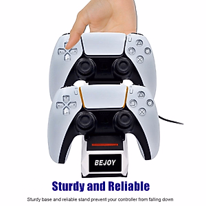 BEJOY PS5 Charging Station, PS5 Controller Charger with Analog Stick (4PCS), Fast Charging Dock with AC Adapter for Sony Playstation 5 DualSense Controller