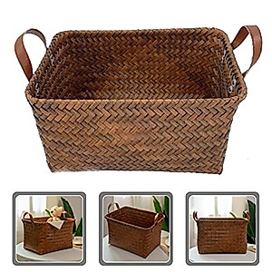 Cabilock Storage Baskets for Shelves Bread Basket Imitation Rattan Woven Basket Laundry Basket Laundry Holder Laundry Storage Basket Wicker Baskets Decoration Storage Containers