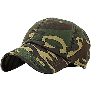 KB-LOW CAM Classic Cotton Dad Hat Adjustable Plain Cap. Polo Style Low Profile (Unstructured) (Classic) Camouflage Adjustable