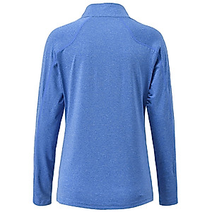 BGOWATU Women's Long Sleeve Golf Polo Shirts Quarter Zip Pullover UPF 50 Sun Shirt for Women Dry Fit Running Tops Dark Blue M