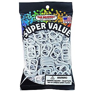 The Beadery Plastic SODA POP TAB MED Silver Pearl, 150 Count