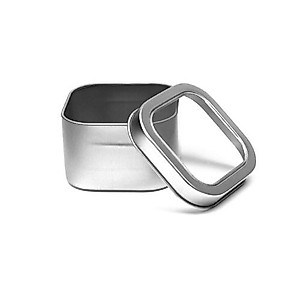 Nakpunar 6 pcs Clear Top Square Tins - 8 oz