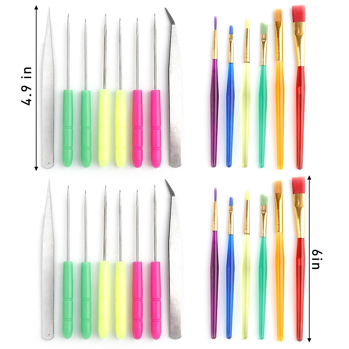 Hacaroa 30 Pieces Cookie Decorating Kit Suppiles, 6 Inch / 8 Inch Acrylic Cookie Turntable with 12 Cookie Scribe Needles, 12 Cookie Decoration Brushes, 4 Tweezers for Cookie, Cake Decoration