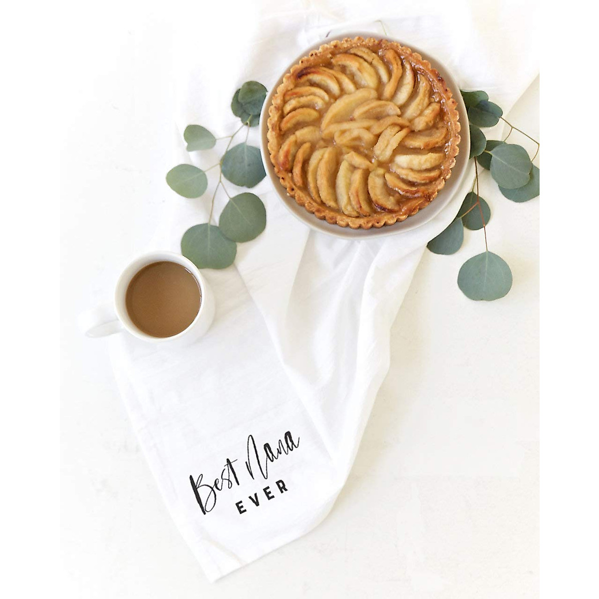 The Cotton & Canvas Co. Best Nana Ever Soft and Absorbent Kitchen Tea Towel, Flour Sack Towel and Dish Cloth, for Her