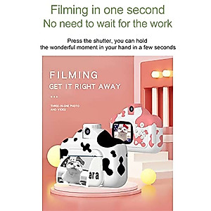 Pocket Printer, Fmystery Gifts for Kids, Portable Printer 2.4-Inch High-Definition Screen, 1200 MAh Battery, Children's Digital Video Camera, Support Photo, Video and Printing (Black)