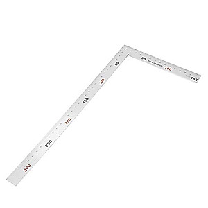90 Degree Right Angle Finder Large L Square Ruler Stainless Steel Easy Read Measurement Square Layout Template Tool(300mm*150mm)