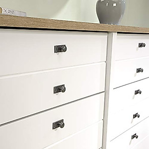 Sauder Cottage Road Dresser, L: 56.77" x W: 19.29" x H: 35.35", Soft White finish