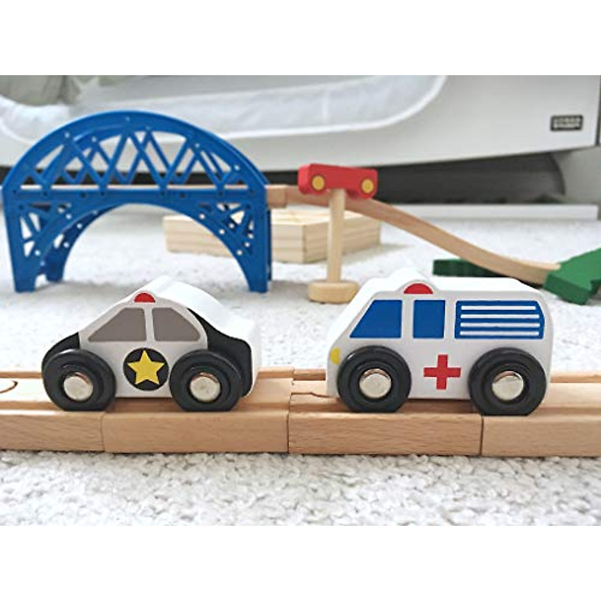 NIMNIK Wooden Cars for Toddlers Bus Engine Emergency Vehicles | Small Cars, Mini Transportation Vehicles | Educational Toy for Early Learning for 3-10 Year Olds