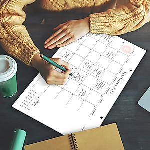 Simplified 2023 Desk Calendar - 17"x11" Minimalistic Office Desktop/Wall Calendar for Easy Organizing