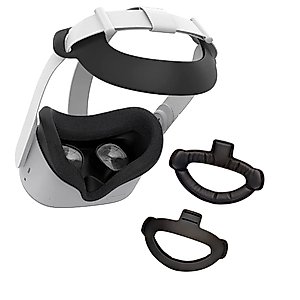 Headset Strap Pad Replacement for Elite Strap Compatible with Quest 2 (Black)