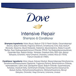 Dove Nutritive Solutions Strengthening Shampoo and Conditioner for Damaged Hair Intensive Repair Dry Hair Deep Formulas with Keratin Actives 12 oz, 2 Count