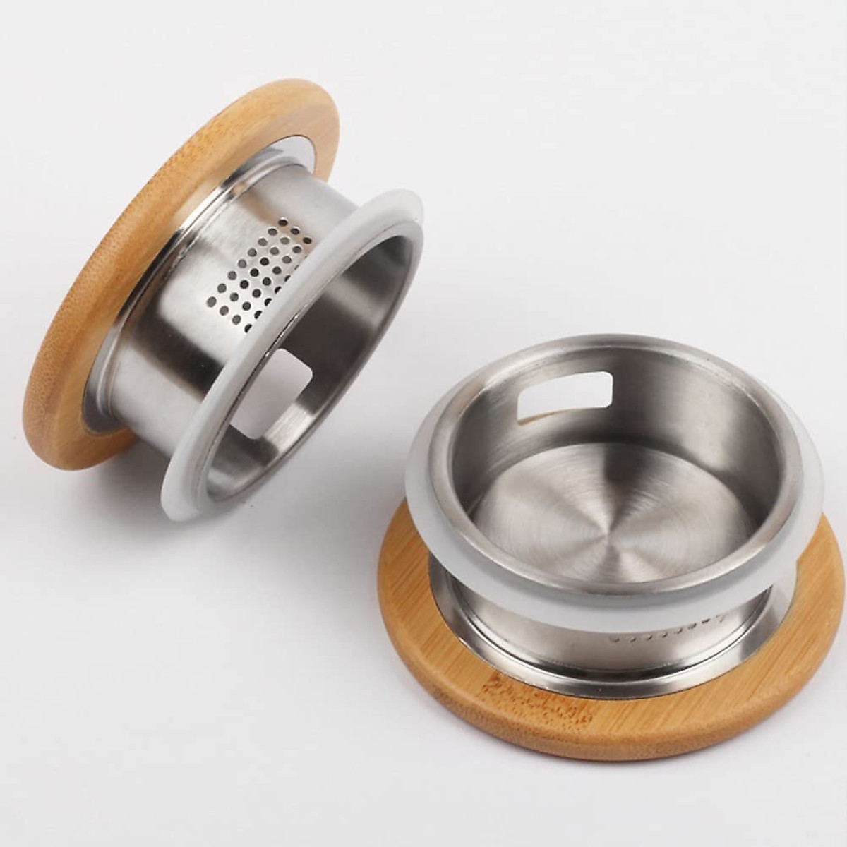 Glass Water Pitcher Wood Lid Replacement Cold Drink Jug Covers Carafe Stainless Steel Lids Beverage Jar Cover for Summer Water Bottle Supply