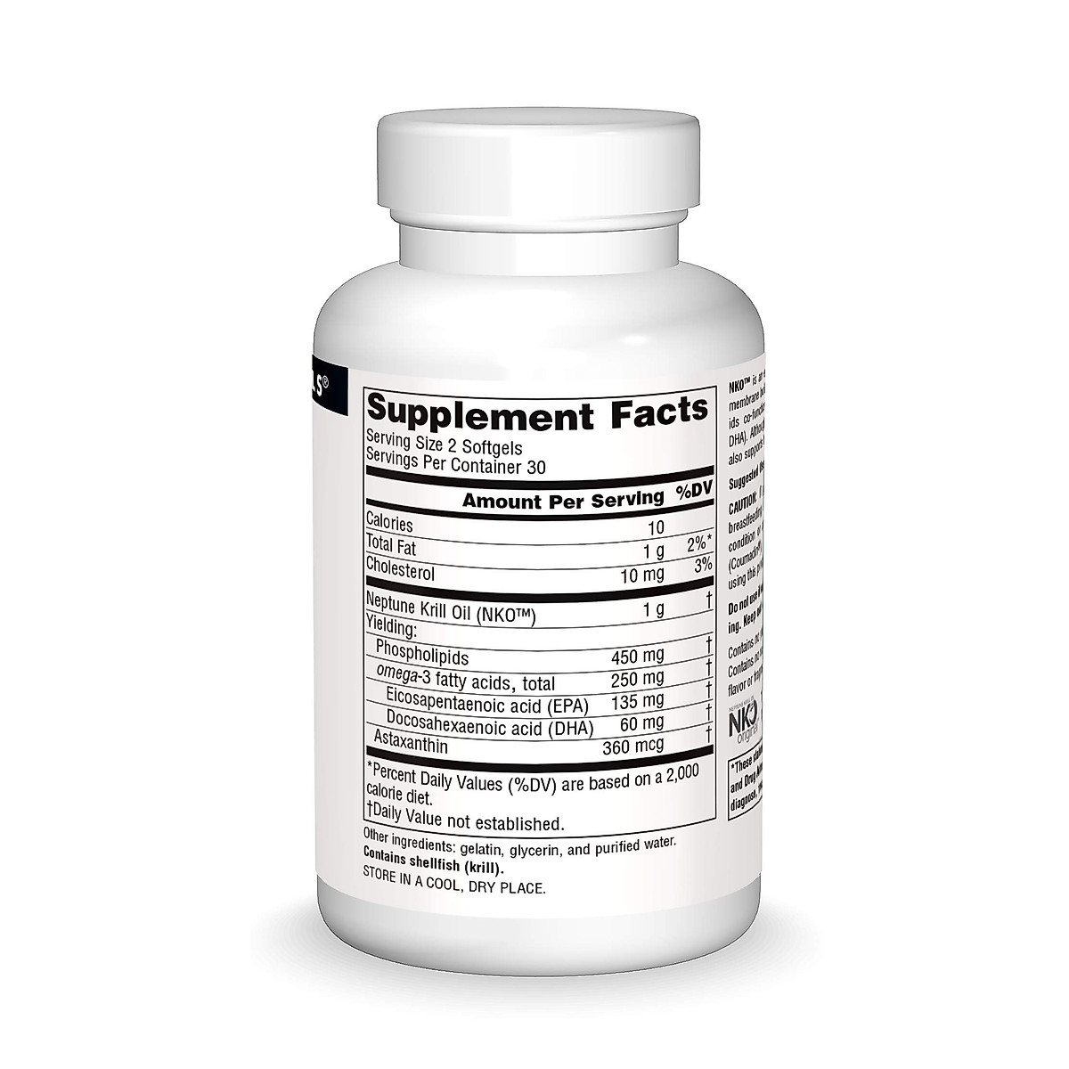 Source Naturals NKO Neptune Krill Oil, Supports Heart Health & Cell Membrane Integrity* 500 Mg - 60 Softgels