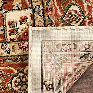 SAFAVIEH Lyndhurst Collection Area Rug - 6' x 9', Ivory & Rust, Traditional Oriental Design, Non-Shedding & Easy Care, Ideal for High Traffic Areas in Living Room, Bedroom (LNH330R)