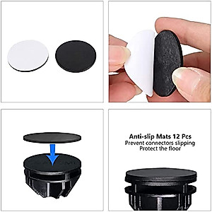 C&AHOME Pet Playpen, Small Animals Supplies, 12 Panels Exercise Playpens Cage, C Grids Portable Yard Fence Indoor, Ideal for Guinea Pigs, Puppy Pet Products, DIY Metal Yard Fence, 12" × 15" Black