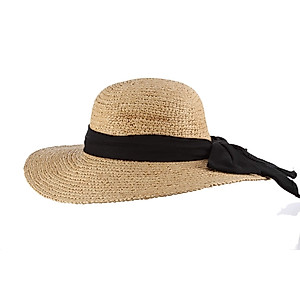 Scala Women's Big Brim Raffia Hat, Natural, One Size