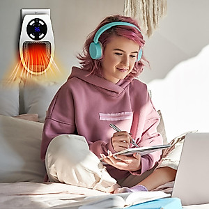 Mik-Nana 500W Space heater, Wall Outlet Electric Space Heater as Seen on TV with Adjustable Thermostat and Timer and Led Display, Compact for Office Dorm Room