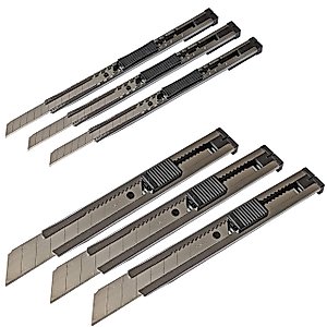 Electriduct Precision Knife Blade Metal Utility Knife - Set of 3x 9mm and 3x 18mm