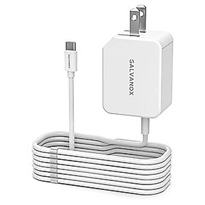 Galvanox Rapid Charger for All Google Pixel Models | Wall Plug Travel Adapter with Folding Prongs | Built in USB-C Cable for Pixel 2,3,3a,4,4XL,4a, 5G,5/5a/6/6a/7/7 Pro (PD 18W Output)