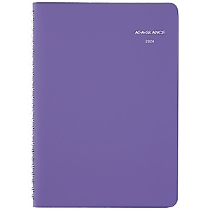 AT-A-GLANCE 2024 Weekly & Monthly Appointment Book Planner, 5-1/2" x 8-1/2", Small, Beautiful Day, Lavender (938P-200-24)