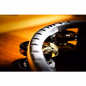 Meinl Percussion Traditional Tambourine, Handheld Half-Moon Shape with Synthetic Frame — NOT Made in China — Double Row Dual Alloy Jingles, 2-Year Warranty (TMT1M-WH)