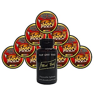 Hooch Herbal Snuff Spitfire Pouch Packs - 10 Cans - Includes Mud Bud Disposable Spittoon - Black