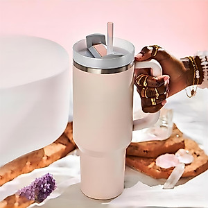 Big Eyes Fish 40 oz Tumbler with Handle and Straw Lid, Stainless Steel Insulated Travel Mug, Cup Dupes for Car