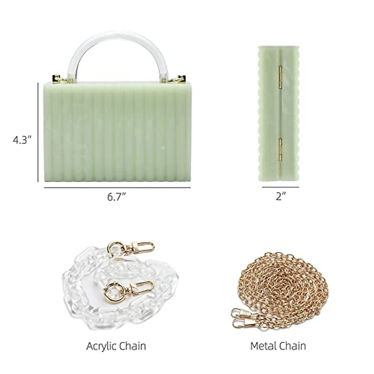 Acrylic Clutch Cute Purses for Women,2 Chains Optional,Women's Evening Handbags for Party Prom Weddings
