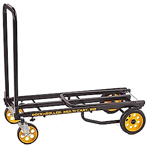 Rock-N-Roller R12RT (All Terrain) 8-in-1 Folding Multi-Cart/Hand Truck/Dolly/Platform Cart/34" to 52" Telescoping Frame/500 lbs. Load Capacity, Black
