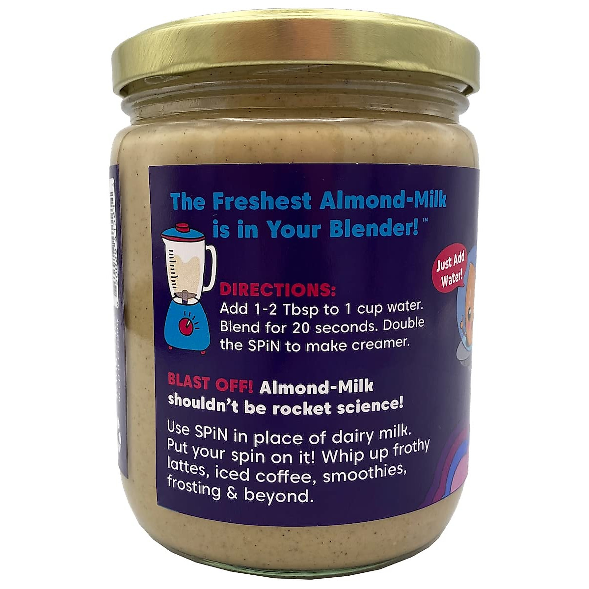 Wilderness Poets SPiN, Organic Almond Milk Concentrate (Vanilla) - 28 Servings - Make Almond Milk or Non-Dairy Creamer for Coffee, Tea, Lattes, Smoothies and Vegan Desserts (16 Ounce)