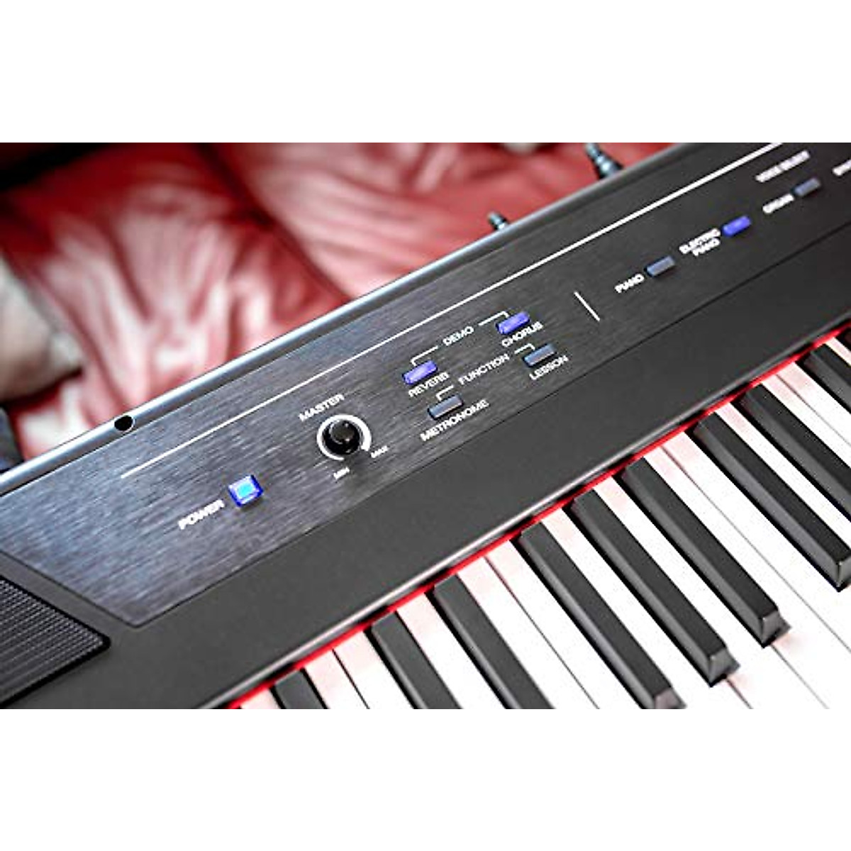 Alesis Recital – 88 Key Digital Piano Keyboard with Semi Weighted Keys, 2x20W Speakers, 5 Voices, Split, Layer and Lesson Mode, FX and Piano Lessons