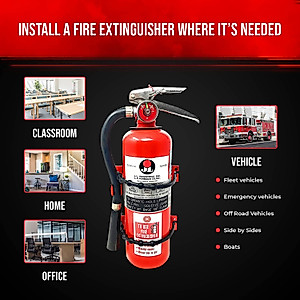 Fire Extinguisher Mounting Bracket Heavy Duty Wall Mount Bracket for 2.5 lb & 5 lb Fire Extinguishers - Mount in Your Car, Boat, or Off-Road Vehicle - Fits Most Popular Brands (Pack of 1)