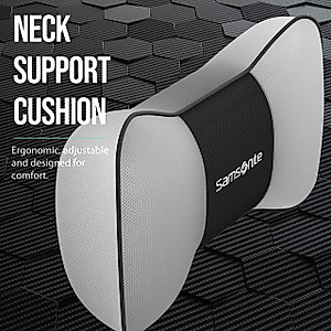 SAMSONITE, Travel Neck Pillow for Car or SUV, Boost your DRIVING COMFORT, High Grade - Memory Foam, Comfortable Headrest Cushion, Fits ALL VEHICLES, Gray…