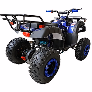 200cc ATV Quad Youth ATVs Big Size Adult Quad Fully Automatic with Reverse 4 Wheeler Model CRT 200-1 (Bold Blue Color)
