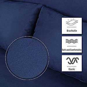 HOMCOM Convertible Sofa Bed Sleeper Chair, 5 Position Adjustable Backrest, Armchair Sleeper with Pillows, Leisure Chaise Lounge Couch, Blue