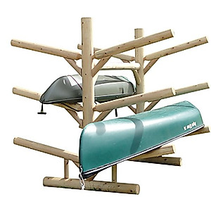 Log Kayak Rack - Kayak Storage Rack, Kayak Racks for Outdoor Storage, Kayak Rack for Garage, Paddle Board Rack, Fishing Canoe Rack, Surfboard Rack and SUP Storage Rack - 6 Kayak Racks, Unfinished