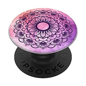 Boho Sacred Fractal Geometry Yoga Bohemian Vintage Mandala PopSockets PopGrip: Swappable Grip for Phones & Tablets