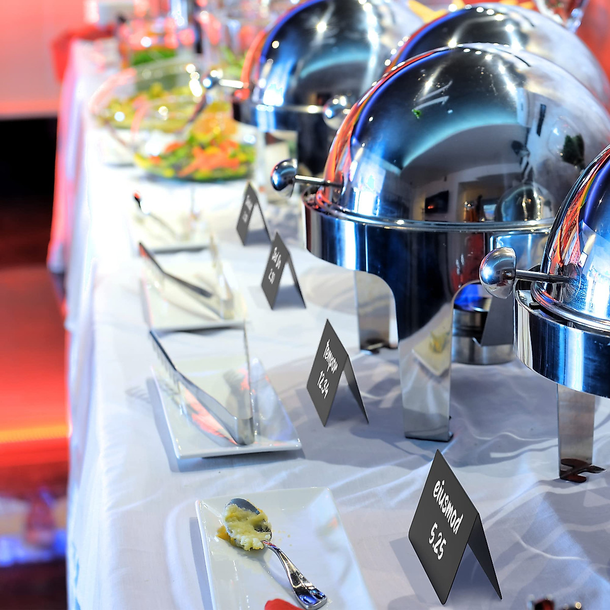 15 Pack Mini Chalkboard Signs for Food Display - Reusable Small Plastic Chalkboard Signs for Food - Mini Chalkboard Catering Signs for Party Wedding Bakery - Buffet Signs for Food