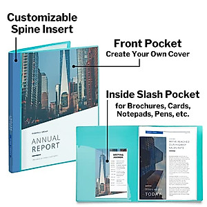 Dunwell Binder with Plastic Sleeves 24-Pocket - Presentation Book 8.5x11 (Aqua), Portfolio Folder with 8.5 x 11 Sheet Protectors, Displays 48 Pages Letter Size Papers, Acid Free Archival Quality