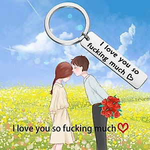 WUSUANED Couples Keychain I Love You So Fucking Much Valentine's Day Jewelry Boyfriend Girlfriend Gift (I love you so fucking much)
